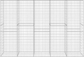 Gabionová zeď s víkem pozinkovaná ocel 300 x 50 x 200 cm 145090