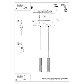 Sollux Lighting Závěsné svítidlo KARBON 2 červené okrové