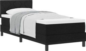 Postel s boxspringem s čelo Černý 80 x 200 cm textil 3338722