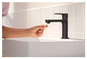 Hansgrohe Rebris S - Páková umyvadlová baterie 110 CoolStart bez odtokové soupravy, černá matná 72520670