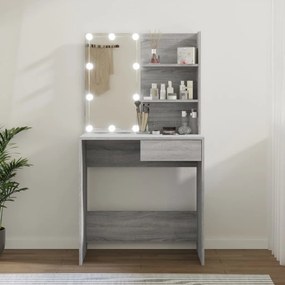 vidaXL Toaletní stolek s LED 74,5 x 40 x 141 cm [808805] Barva: bílá s vysokým leskem