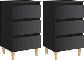 vidaXL Noční stolky s dřevěnými nohami 2 ks 40 x 35 x 69 cm [805888] Barva: hnědý dub
