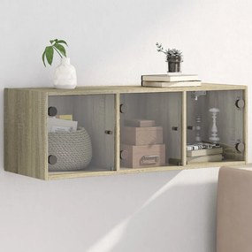 vidaXL Nástěnná skříňka se skleněnými dvířky 102x37x35 cm [882921] Barva: dub artisan