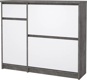 FALCO Botník Simplicity 206 beton/bílý lesk