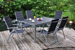 Home Garden Zahradní set Ibiza se 6 židlemi a stolem 150 cm, šedý/taupe