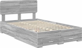 Rám postele s čelo Šedá Sonoma 120 x 200 cm Kompozitní dřevo 3412396