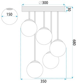 Toolight Závěsné osvětlení Modern APP1816-5CPR černé