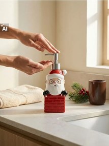 Sinsay - Vánoční keramický dávkovač mýdla ve tvaru Santa Clause v komíně - červená