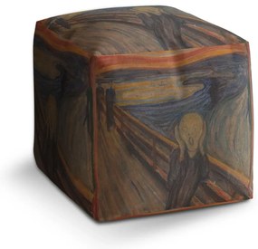 Sablio Taburet Cube Výkřik - Edvard Munch: 40x40x40 cm
