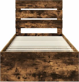 Rám postele Kouřový dub 100 x 200 cm Masivní borové dřevo 3411780