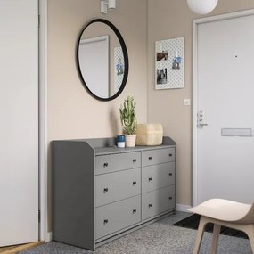 IKEA HAUGA Komoda 6 zásuvek šedá 138x84 cm