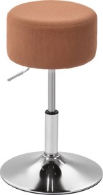 HOMCOM Barová židle Vysoká Kuchyňská Židle Nastavitelná Výška 52-66 cm Potahována Velvety 360° Otáčivá pro Jídelní Pult Toaletní Stolek Hnědá | Aosom