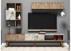 Designová TV sestava Cadelaria ořech bílý