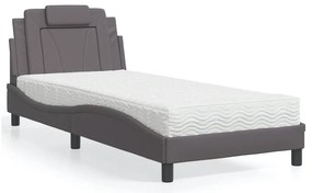 Postel Viana s matrací šedá 90 x 200 cm umělá kůže 3208771