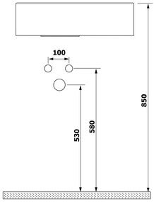 Sapho Amarok AR500 umyvadlo 40 x 11 x 22 cm baterie vpravo bílé litý mramor