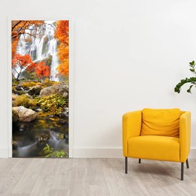 Fototapeta na dveře - Vodopád na podzim (95x205cm)