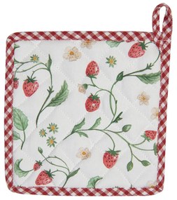 Bavlněná podložka pod hrnec s motivem jahod Wild Strawberries - 20*20 cm