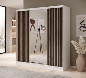 ADRK Furniture Šatní skříň s zrcadlem Ida 200 ADRK-SW-IDA-WB-200