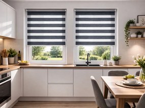 ZEBRA-SHOP Roleta DEN A NOC / MINI / PREMIUM / GRAFIT MELÍR / BH 70 Barva mechanizmu: hnědá, Výška: 150, Šířka: 62