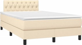 Box spring postel s matrací krémová 120x190 cm textil 3269749