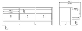 TV stolek Alta - 151 x 54 x 38,5 cm | černý