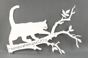 Kovový nástěnný věšák kočka 57x43,5cm různé barvy Barva: Bílá
