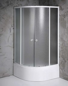 Aqualine - Sprchový kout Arlen 80x80 cm, bílá/sklo BRICK BTR803