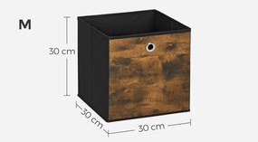 Sada 6 ks skládacích úložných boxů Teria hnědá/černá
