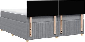 Box spring postel s matrací světle šedá 200 x 200 cm textil 3287563