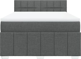 Box spring postel s matrací tmavě šedý 140 x 190 cm textil 3289364