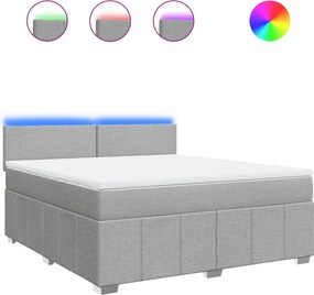 Box spring postel s matrací světle šedá 180 x 200 cm textil 3289440
