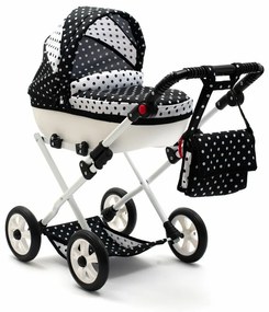 New Baby Dětský kočárek pro panenky Comfort, černo-bílá