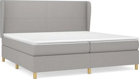 Box spring postel s matrací světle šedá 200 x 200 cm textil 3128389