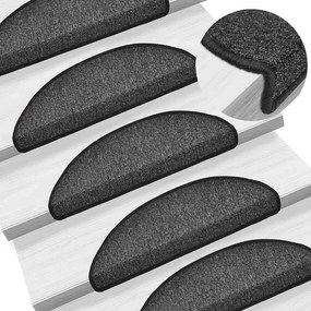 Schodové rohože 20 ks 56 x 17 x 3 cm antracitové půlkulaté 3365781
