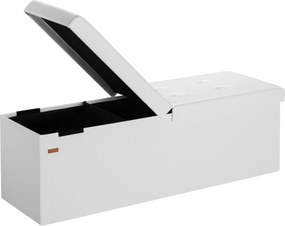 Lavice s úložným prostorem bílý 115x38x38cm s odklápěcí víko