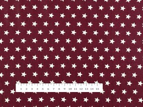 Biante Bavlněný povlak na polštář Sandra SA-351 Bílé hvězdičky na tmavě červeném 50 x 50 cm