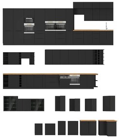 SIENA | vysoká skříňka 60 DPS-210 3S 1F na vestavnou troubu | 60 cm | UNI | PREMIUM BOX | černá
