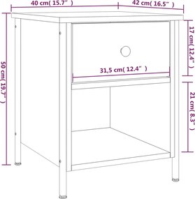 vidaXL Noční stolky 2 ks 40 x 42 x 50 cm kompozitní dřevo [825938] Barva: šedá sonoma