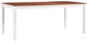 Jídelní stůl bílo-hnědý 180 x 90 x 73 cm borové dřevo,  283408 HangarStore.cz