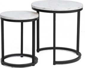Casarredo - Komfort nábytek Sada konferenčních stolků 2 ks BOLA bílý mramor/černá