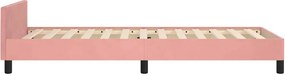 Rám postele s čelem růžový 90x190 cm samet 3125915