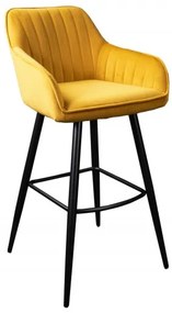 Barová židle Turin hořčice žlutý samet / 40437