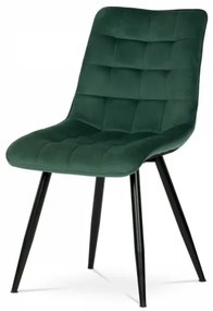 Jídelní židle zelený samet nohy černý kov CT-384 GRN4
