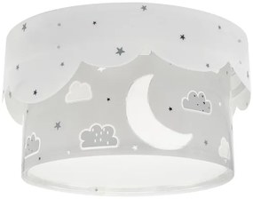 Dalber 61236E - Dětské stropní svítidlo MOON 2xE27/60W/230V šedá