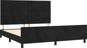 Rám postele s čelem černý 180x200 cm samet 3125893