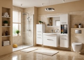Koupelnový nábytek skříňky s umyvadlem a zrcadlem bílá matná  ROD PRIMO M 5/0/W/W/0/ZINC