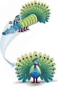JOKOMISIADA 3D puzzle Páv / 18 dílků / papírové / 9,5 x 7,5 x 4 cm