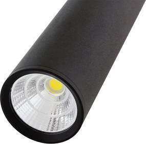2 x Závěsné stropní svítidlo dlouhá Tuba Černá 30 cm Led