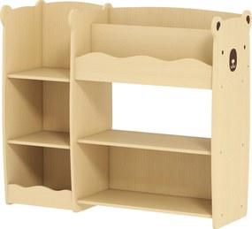 AIYAPLAY úložný nábytek pro děti, 3 úrovně, dětská police na hračky s otevřenými přihrádkami, 92x29x79 cm, přírodní