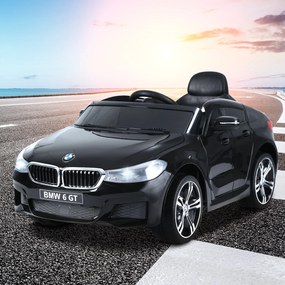 HOMCOM Elektrické auto BMW 6GT pro děti od 3 let, 6V bateriové vozidlo s dálkovým ovládáním, světly a zvuky, MP3 USB, nosnost 30 kg, 106x64x51 cm, če…